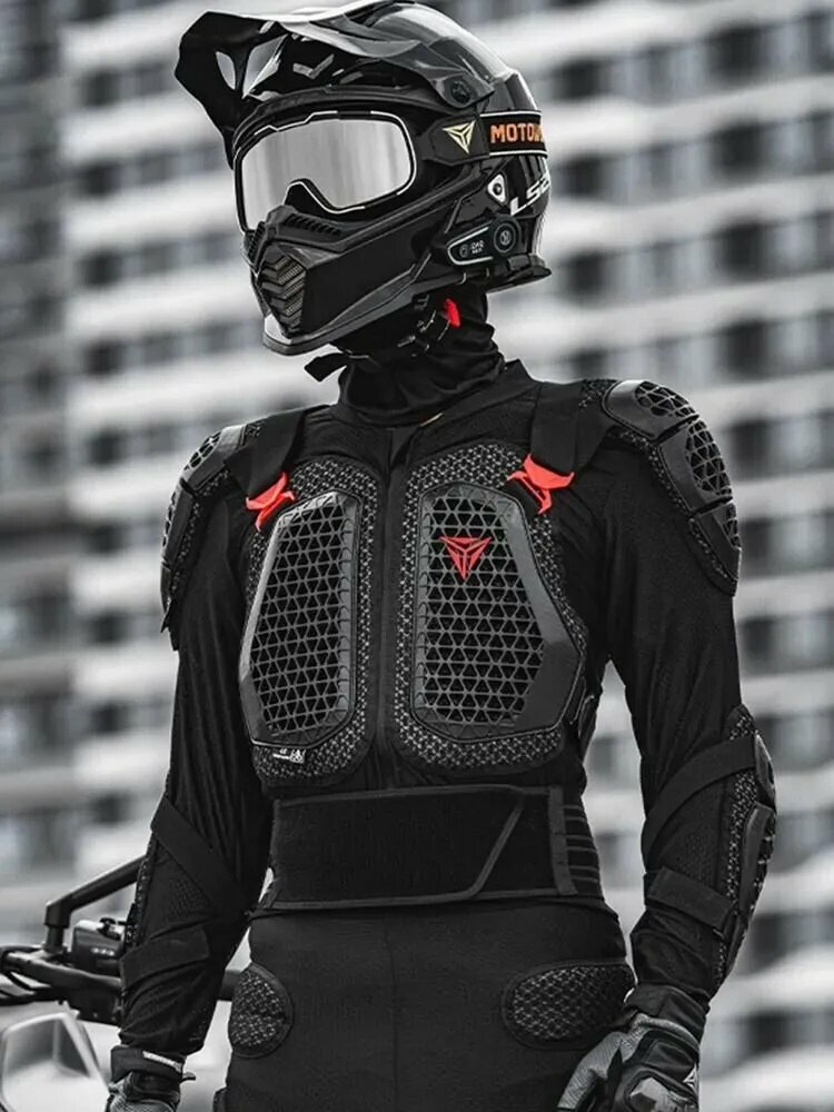 Защитная мотокуртка Motowolf, размер M/L, анатомический крой, вентиляция, чёрный цвет