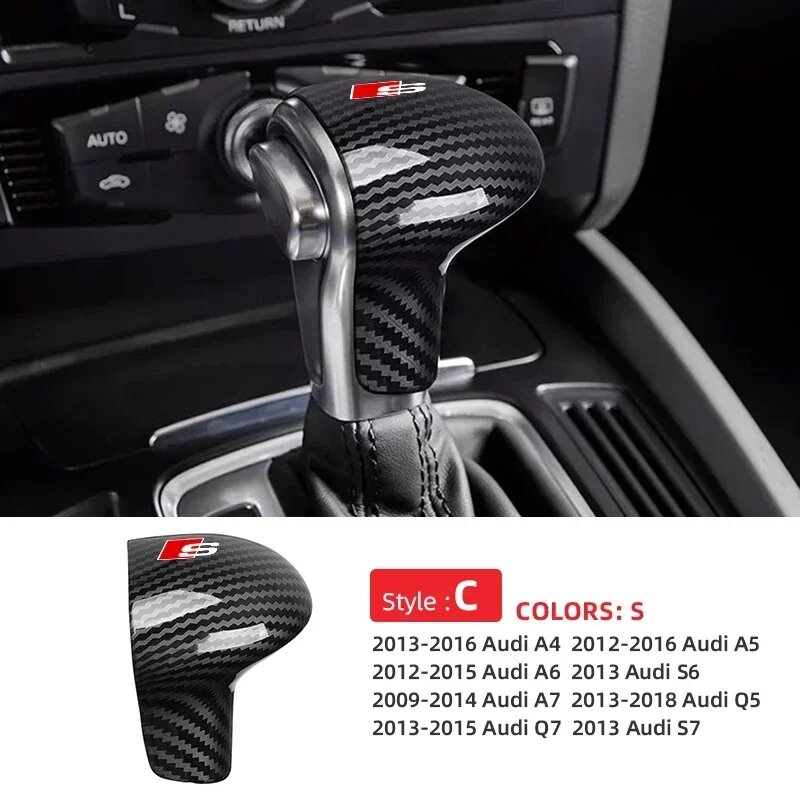 Ручка КПП карбон Style C для Audi A3/A4/A5/A6/A7