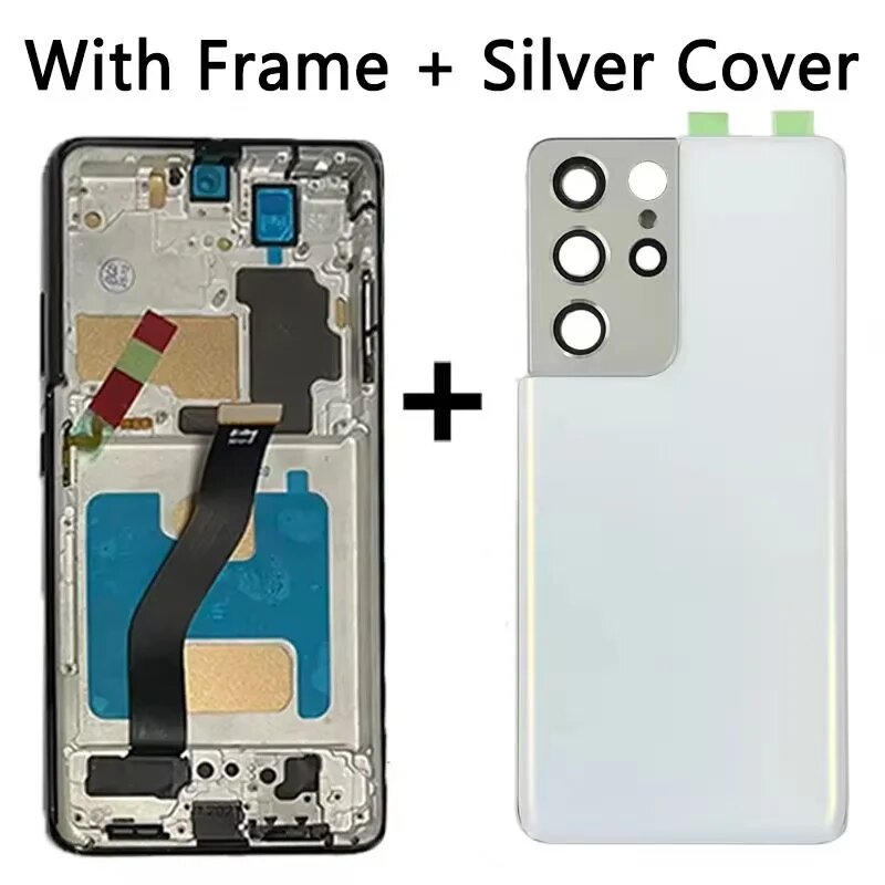 Дисплей Samsung S21 Ultra G998 с рамкой и крышкой