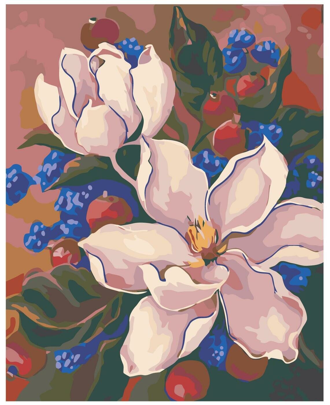 Картина по номерам, 40 x 50, F51, цветы, натюрморт, живопись, букет, рисунок