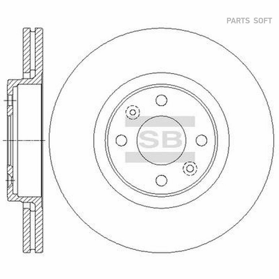SANGSIN BRAKE SD3065 Диск тормозной передний