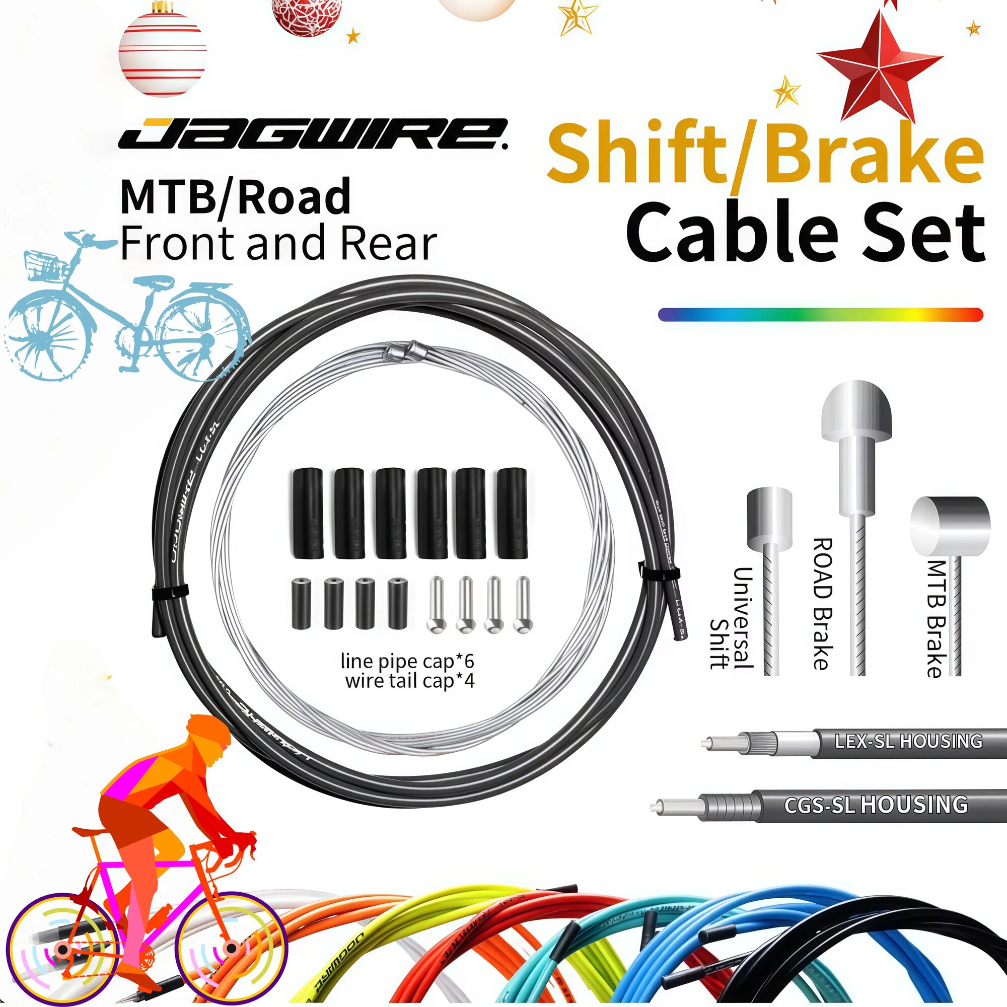 Комплект тросов JAGWIRE для велосипеда Oiled Shift and Brake 4/5 мм
