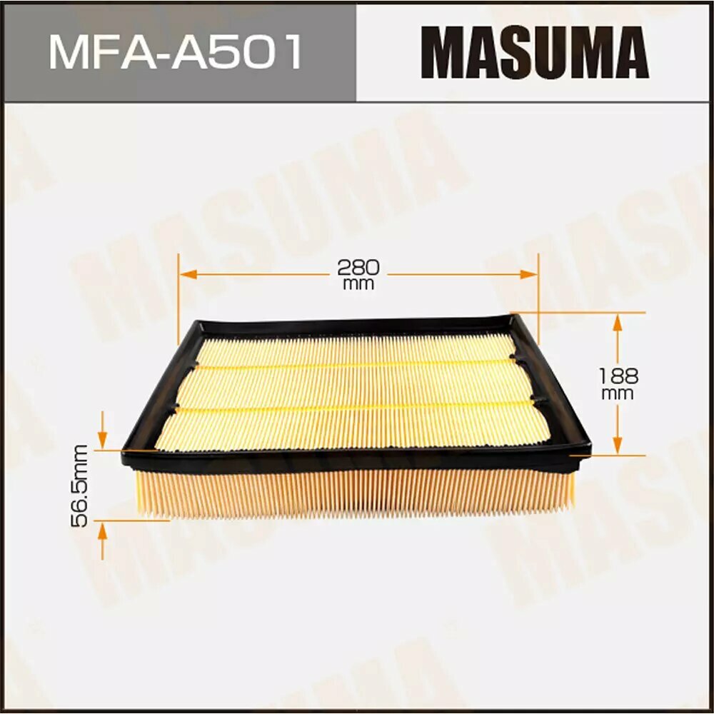 Фильтр воздушный Masuma Пропитка: Нет/ Высота, H: 56.5 мм MFA-A501