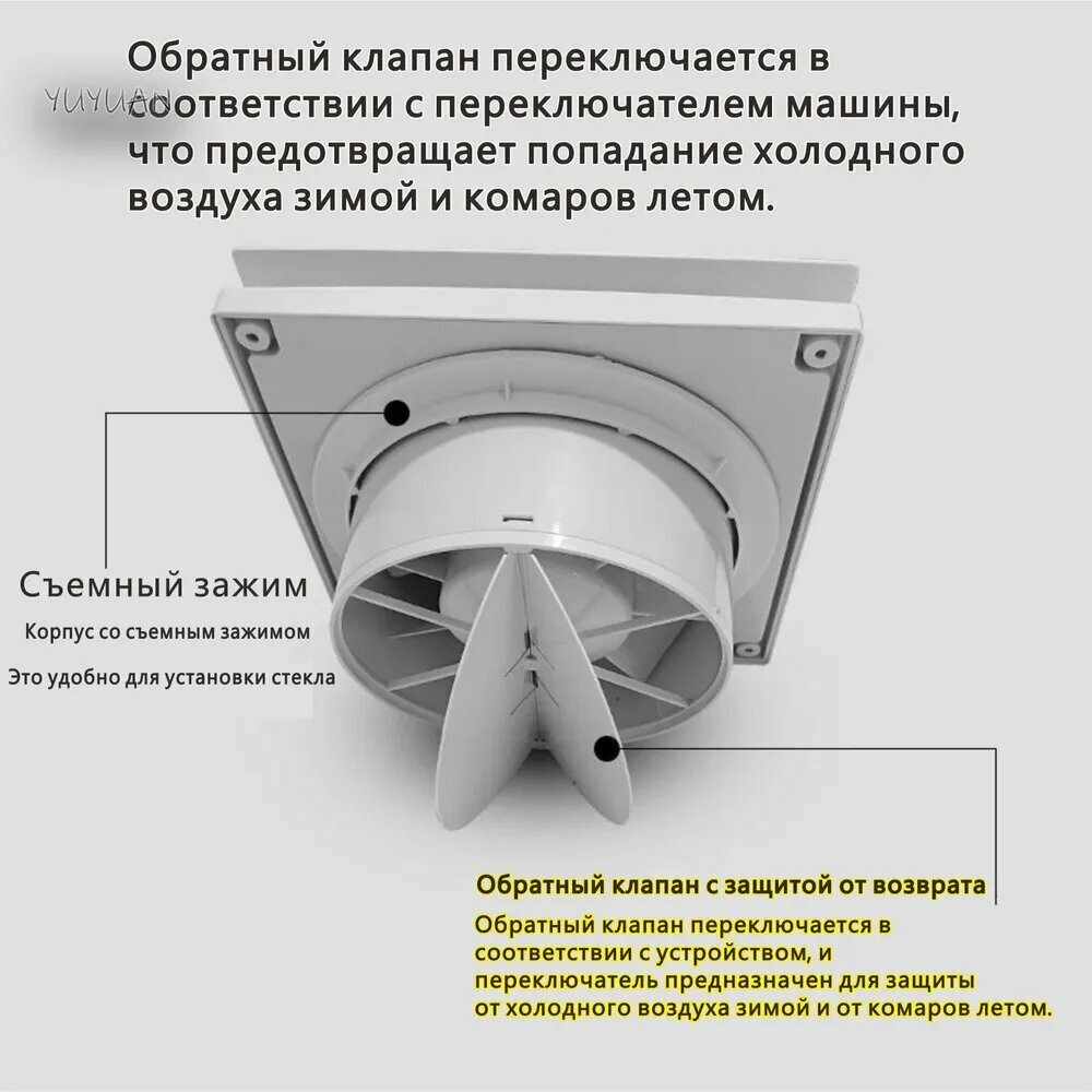 Вытяжной вентилятор с дистанционным управлением, 98мм, белый