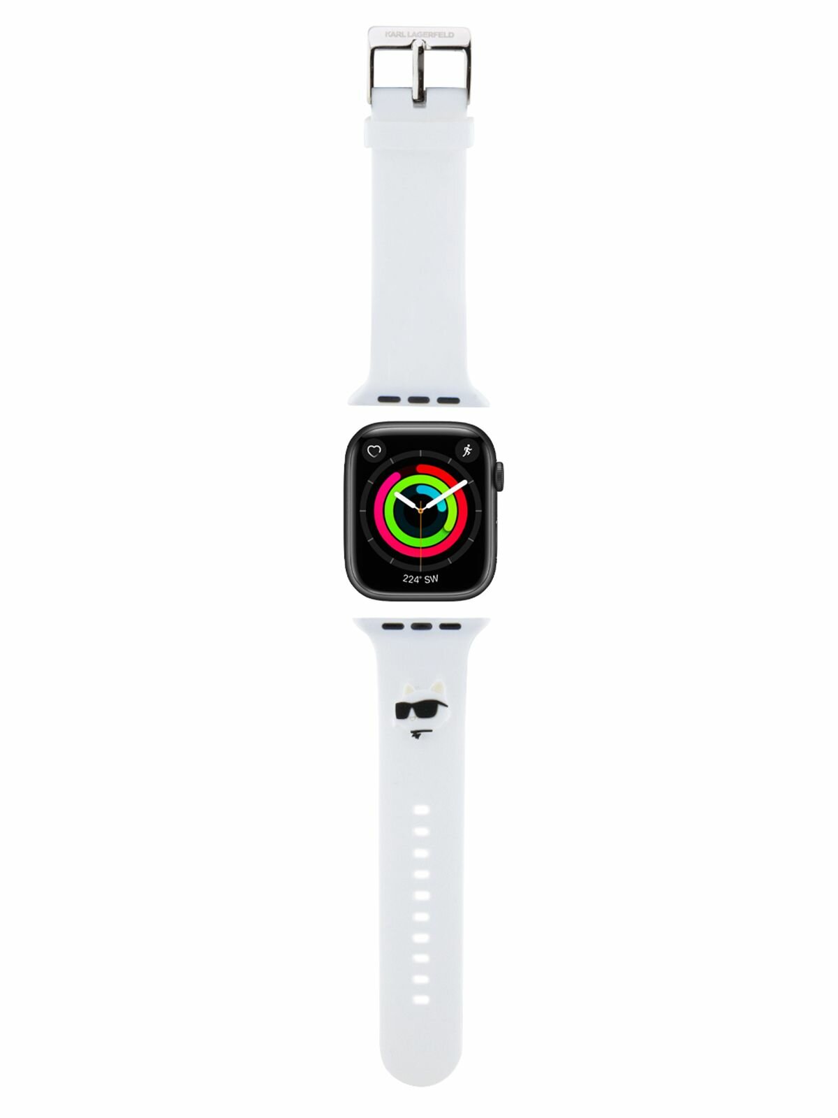 Ремешок Karl Lagerfeld 3D Rubber для смарт часов Apple Watch 38 40 41 42 мм силиконовый NFT Choupette head, белый