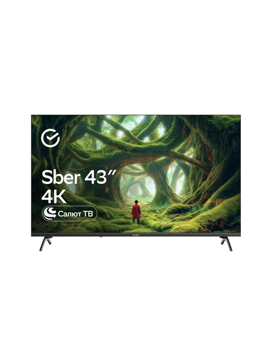 Телевизор Sber SDX-43U5500DBA 43" LED, 4K Ultra HD, черный, смарт ТВ, Салют ТВ