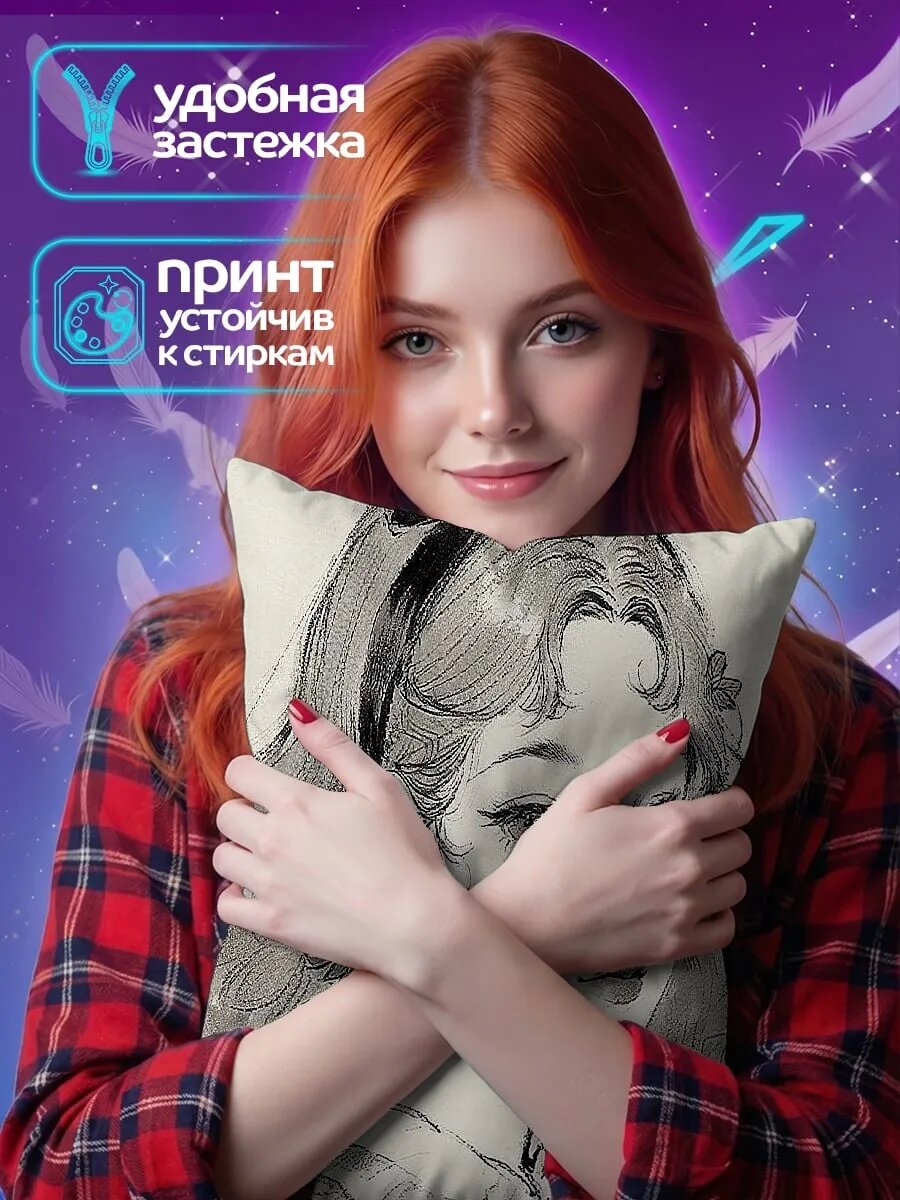 Подушка дакимакура Аниме девушка с бантом — фото 1