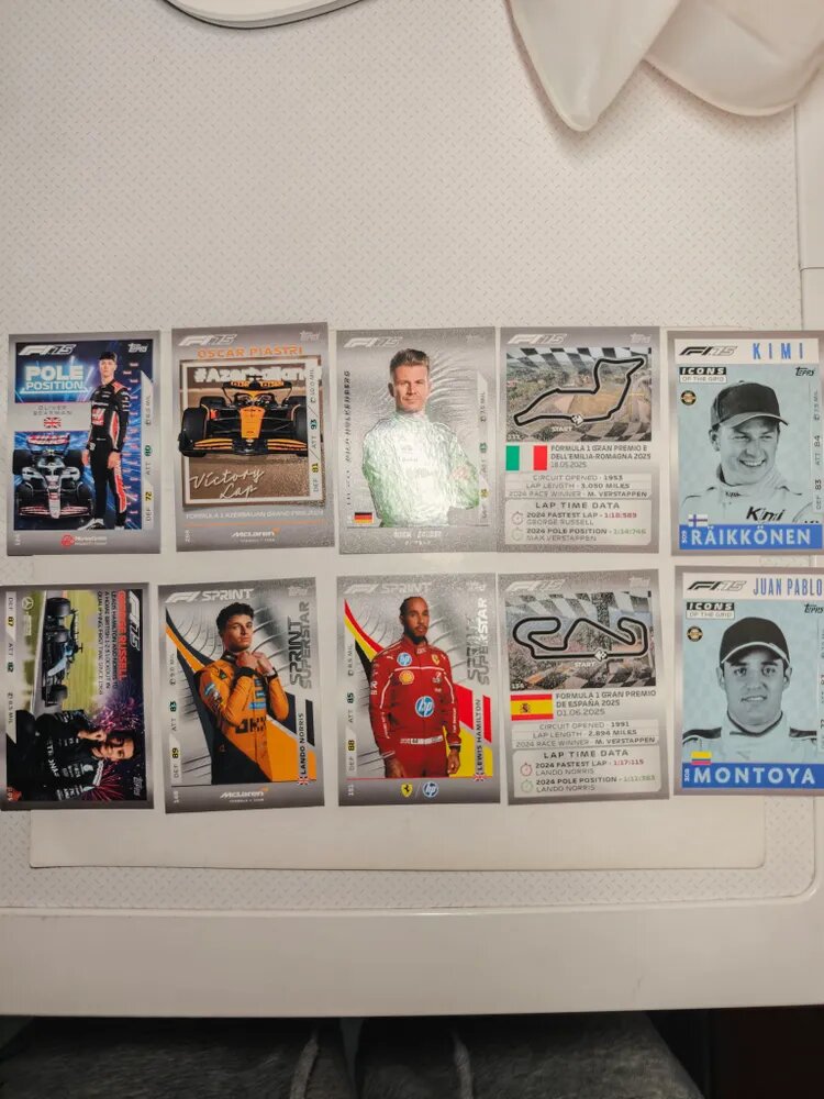 Набор стандартных коллекционных карточек Topps 2025 Tubro Attax F1