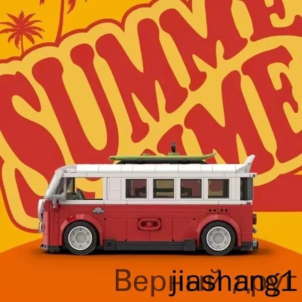 PowerBlock Summer Time: T1 Campervan Collection 8-Wide 1:32 Scale Car Technic Игрушки Кубики