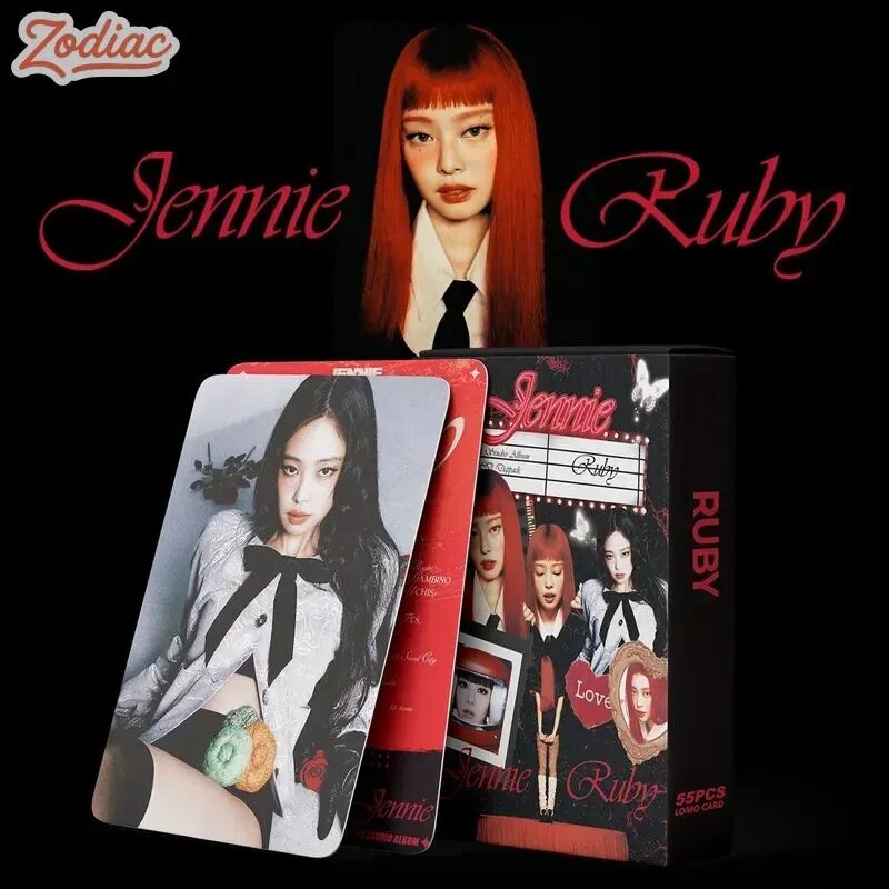 55 шт. Карточка JENNIE LOMO 1-й студийный альбом RUBY Постер для поклонников K-POP Фото мини-открытка BLACKPINK