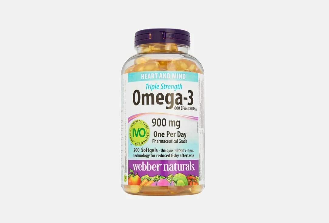 Webber Naturals тройная сила 900 мг в капсулах омега-3 200 шт