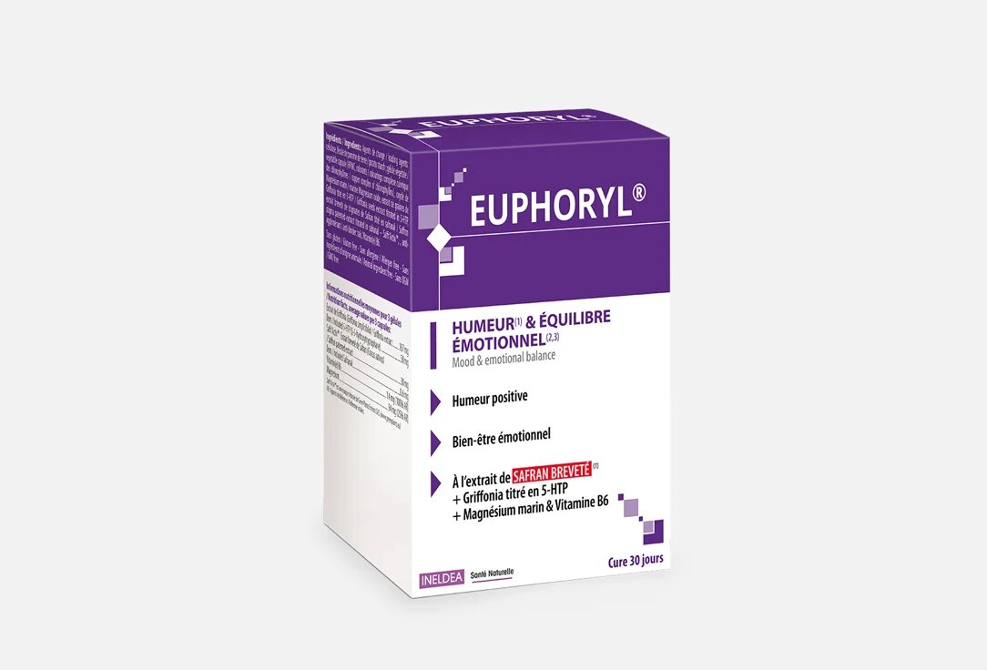 Ineldea Sante Naturelle Euphoryl 5-HTP, магний, витамин В6 БАД для Антистресс 90 шт