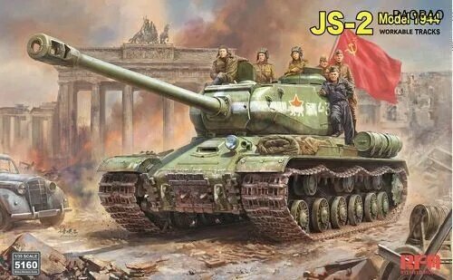 (RFM) RM-5160 Сборная модель тяжелого танка ИС-2 образца 1944 года (подвижные гусеницы) масштаба 1/35