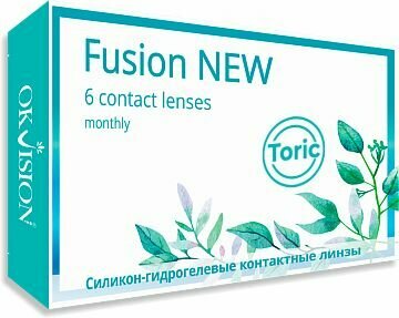 OKVision астигматические линзы Fusion New toric, -8.50, -0.75, 80