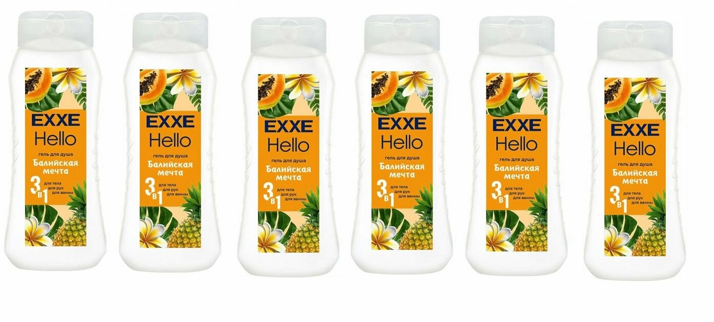 EXXE Гель для душа Балийская мечта 3в1, 400 мл, 6 шт