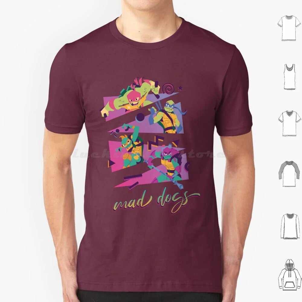 Футболка Mad Dogs 6XL хлопок Rottmnt Turtle XL, Бордовый, M-Tee-Burgundy
