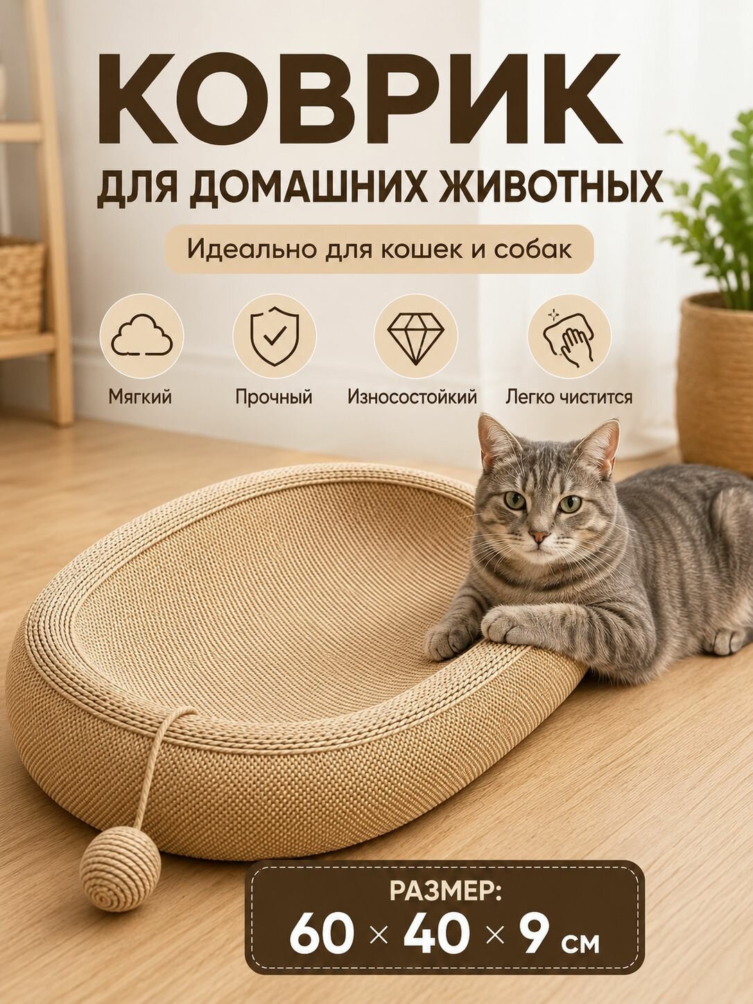 Сизалевая доска-когтеточка и лежанка для кошек в одном изделии, очень большая доска для заточки когтей, износостойкая, устойчивая к царапинам, не осыпается, чаша для заточки когтей, игрушка для кошек. сизалевая когтеточка лежанка большая до