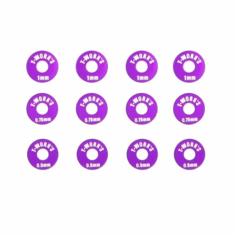 T Works TA-030 Алюминиевые прокладки для колес 0,5, 0,75, 1 мм Фиолетовый, TA-030-Purple