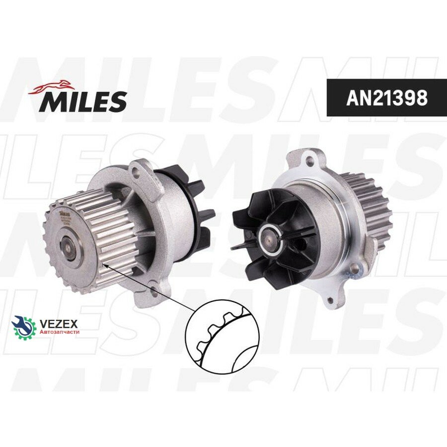MILES AN21398 Насос водяной LADA KALINA/PRIORA/VESTA/X-RAY AN21398