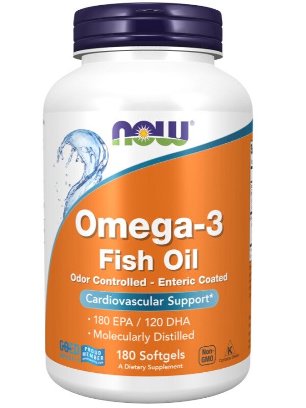 Омега-3 NOW Foods Omega-3 Fish Oil 1000 mg 180 капсул