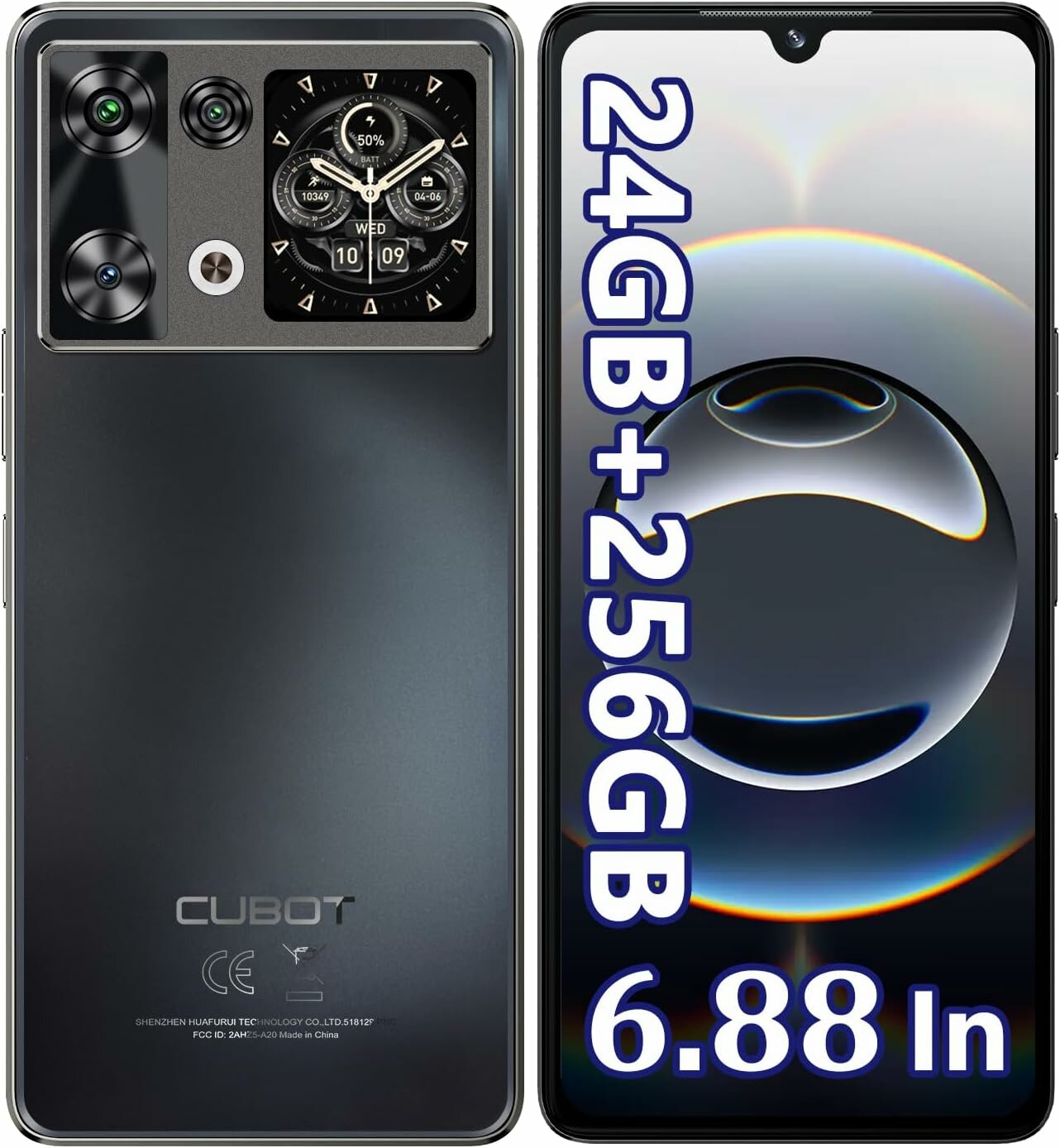 Телефон CUBOT P90 на Android 15, 24 (12+12) ГБ 256 ГБ, 6,88-дюймовый экран, аккумулятор 5100 мАч