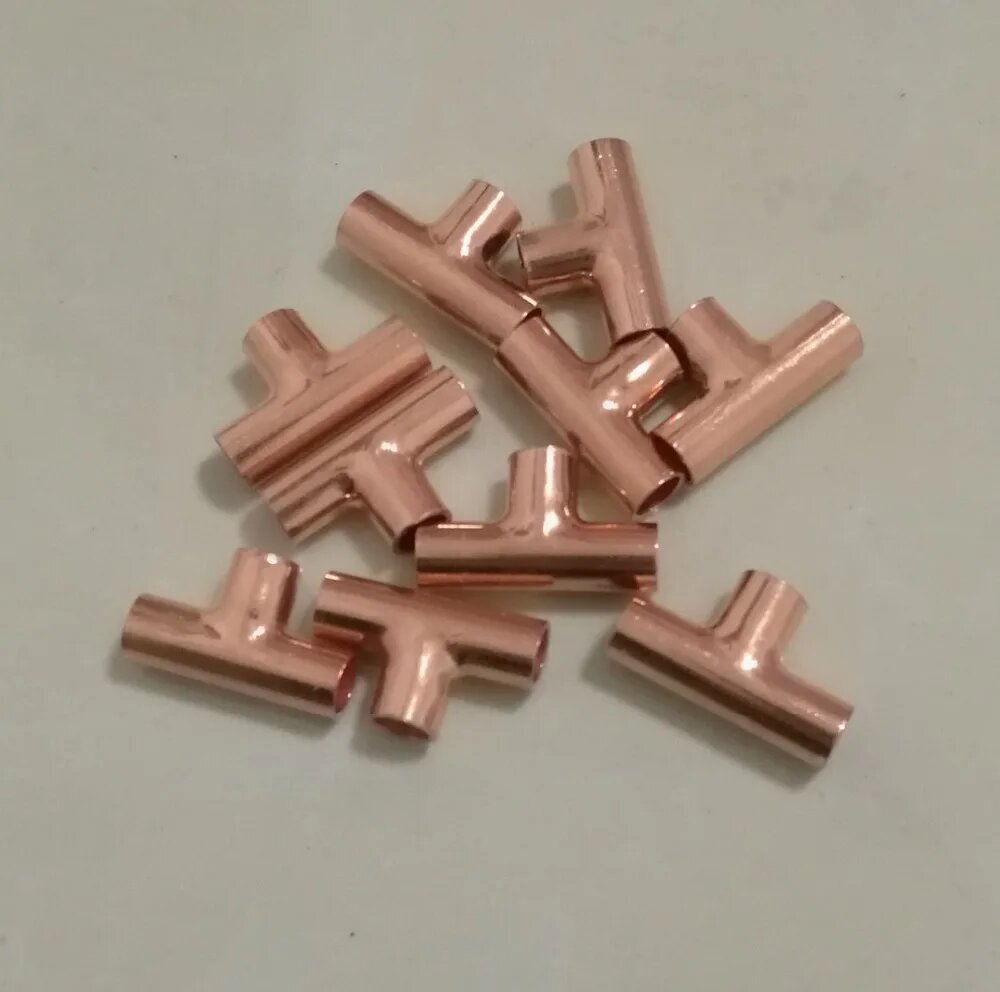 Медные тройники для холодильной техники 10 шт ID 9.52mm