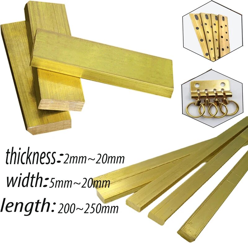 Латунная полоса-пластина для заклепок 2-20 мм 3x10x200mm