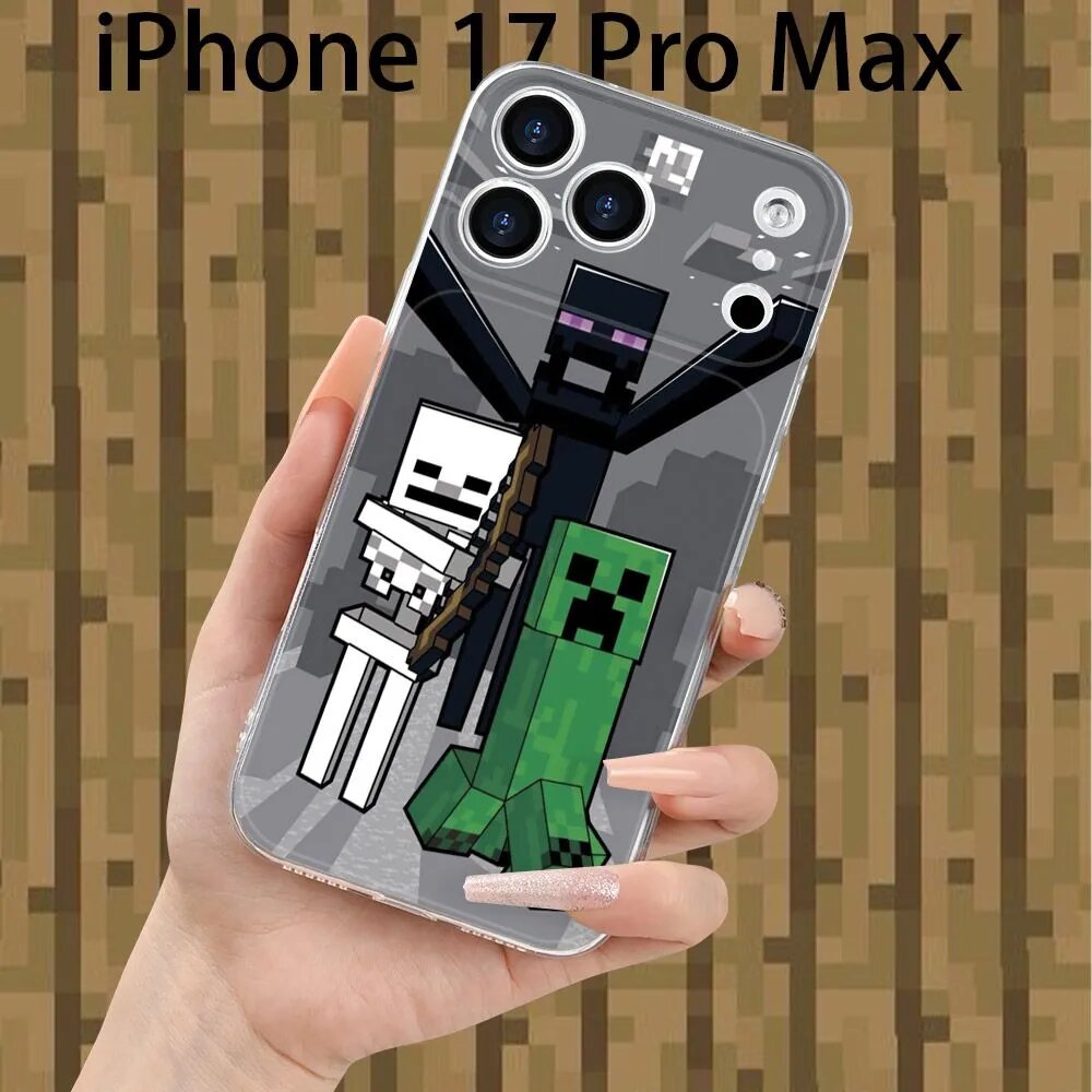 Чехол на телефон в стиле Minecraft для iPhone 17 Pro Max