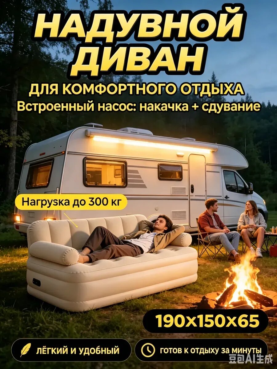 Надувной диван трансформер 190х150х65 см