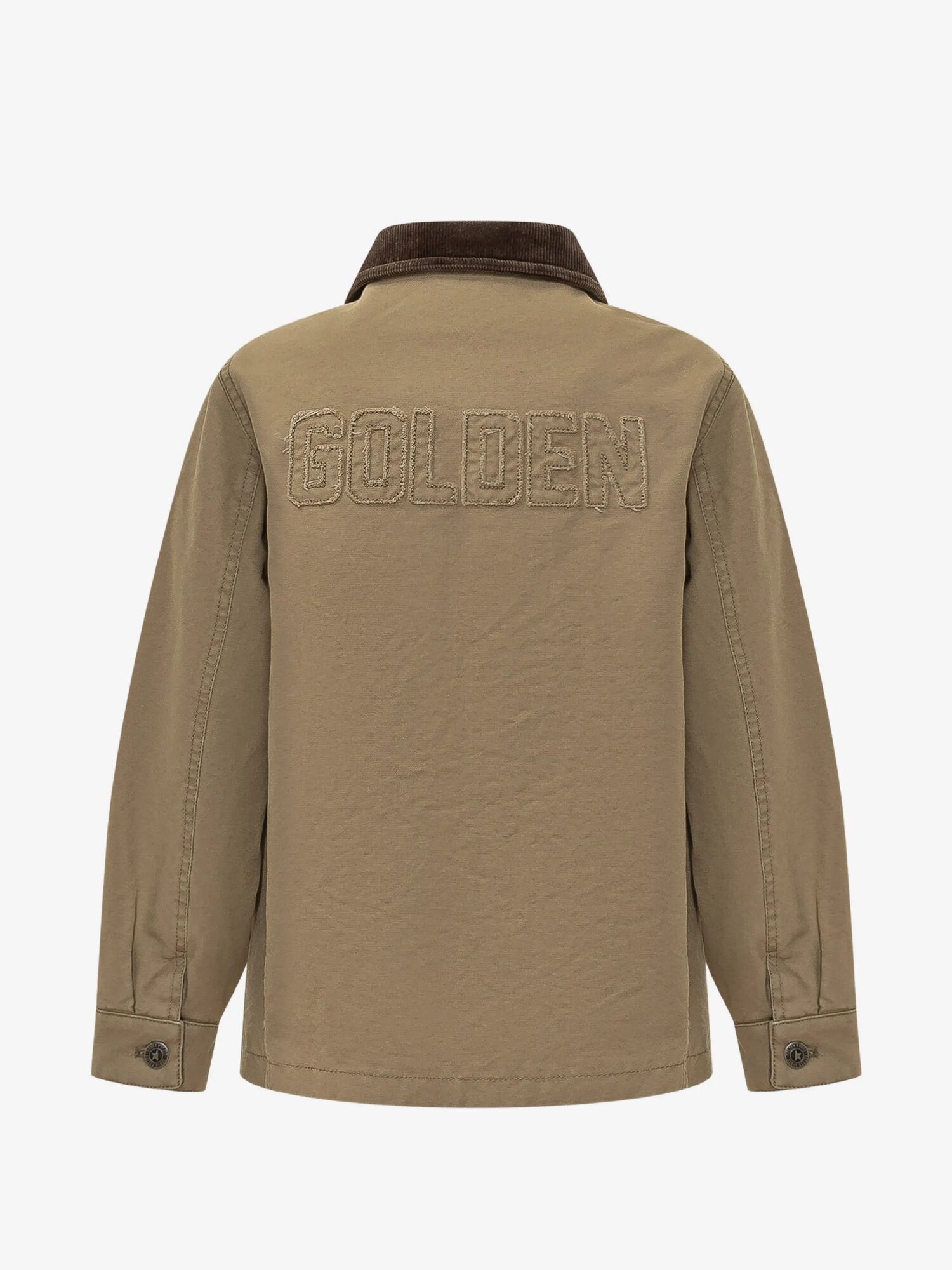 Куртка Golden Goose Logo-embroidered corduroy-collar jacket, размер 10 лет, бежевый цветы мелкие — фото 1