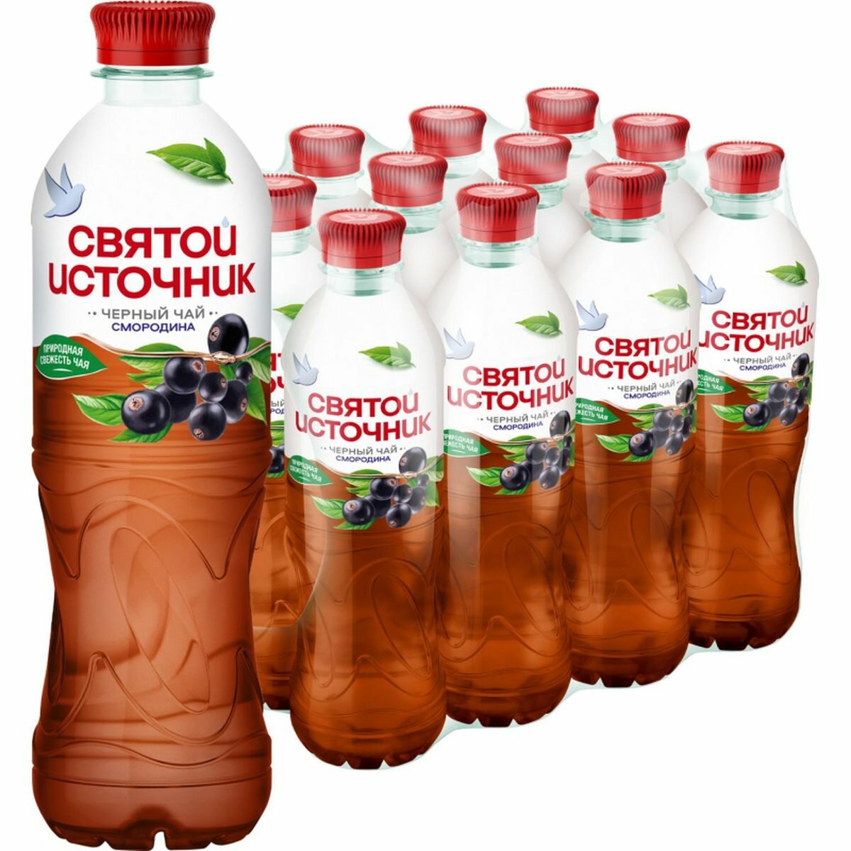 Чай холодный Святой Источник чёрный, чёрная смородина 0,5л (2221636), 12 уп.
