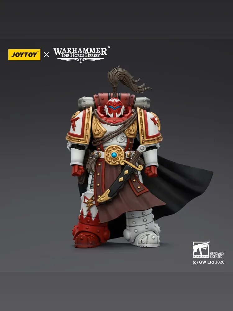 JOYTOY Warhammer The Horus Heresy White Scars Hibou Khan, Seeker of Atonement, with powersword The Breath of theStorm , коллекционная модель 1/18, JT03783