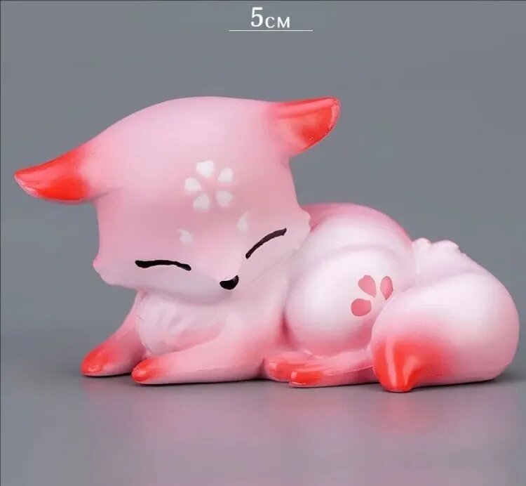 Фигурка Геншин Импакт лиса Яэ Мико / Genshin Impact fox Yae Miko lying (5см, пакет)