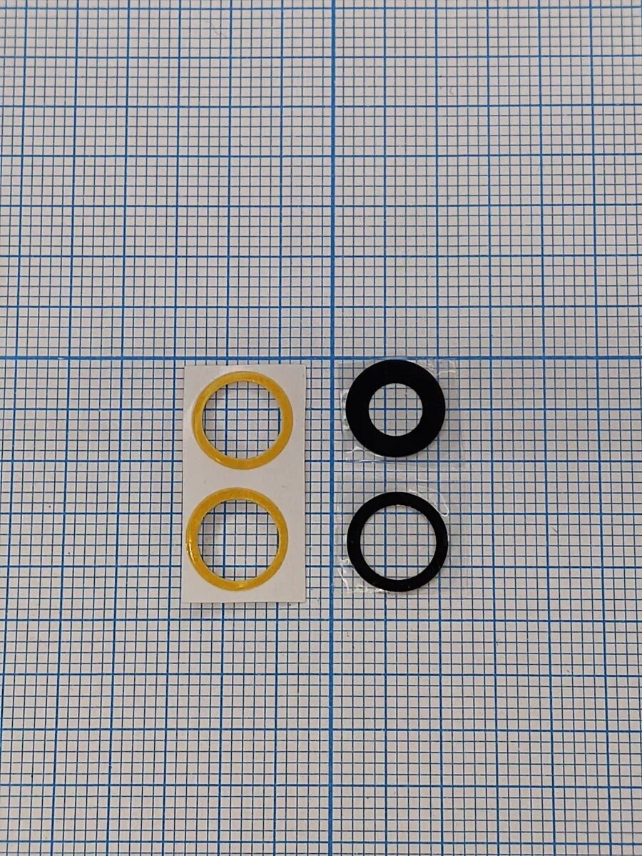 Стекло камеры для Apple iPhone 11 (комплект 2 шт) без рамки, черные