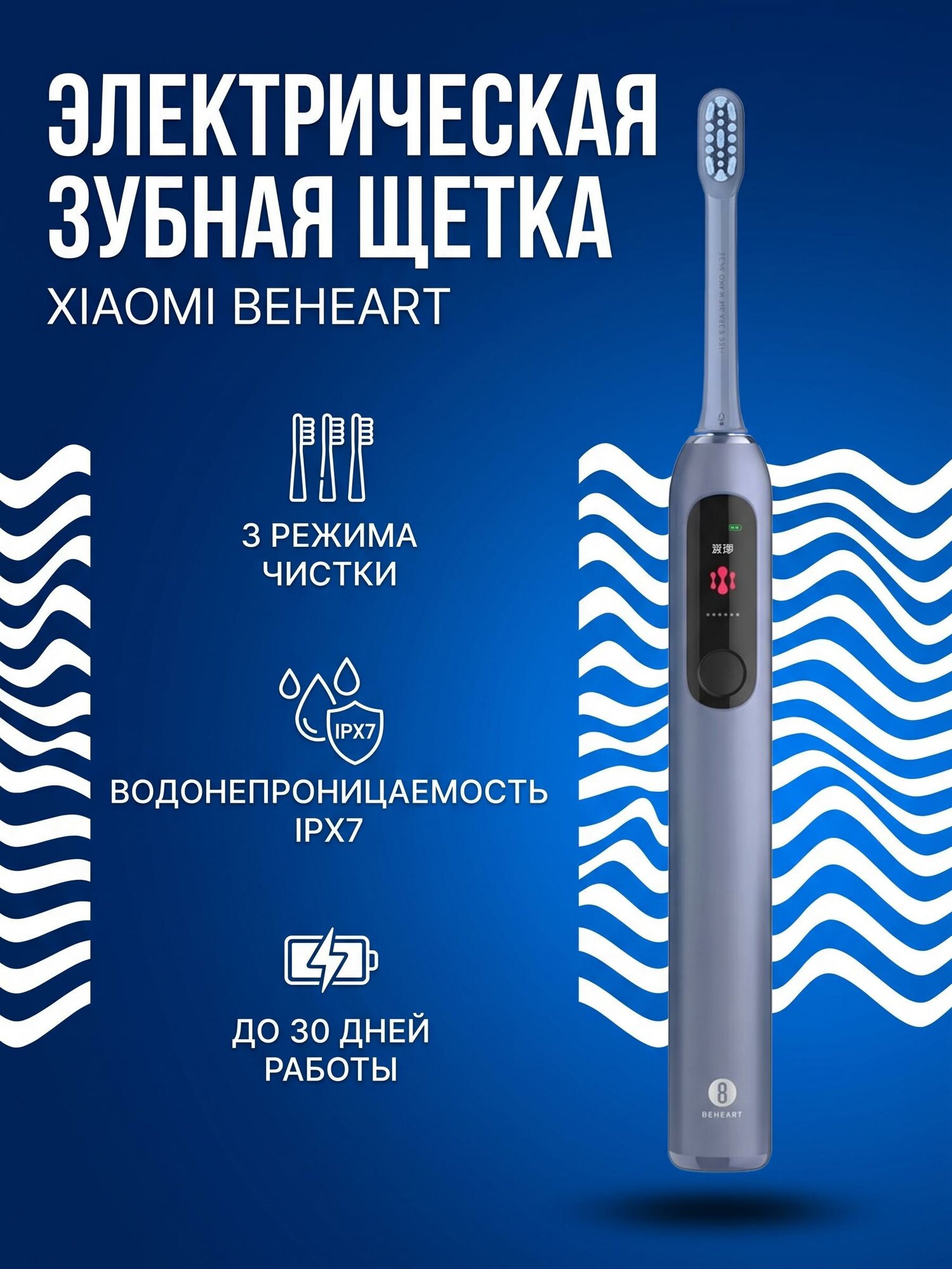 Электрическая зубная щетка Xiaomi Beheart W100 Blue CN