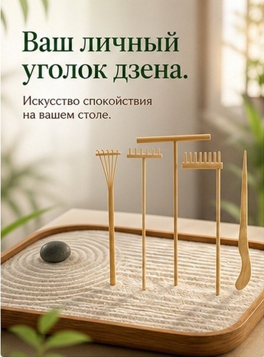 Набор Из 1 Шт Инересных Инструментов Для Мини Сада В Зен Стиле Размером 11.00X6.00X6.00CM