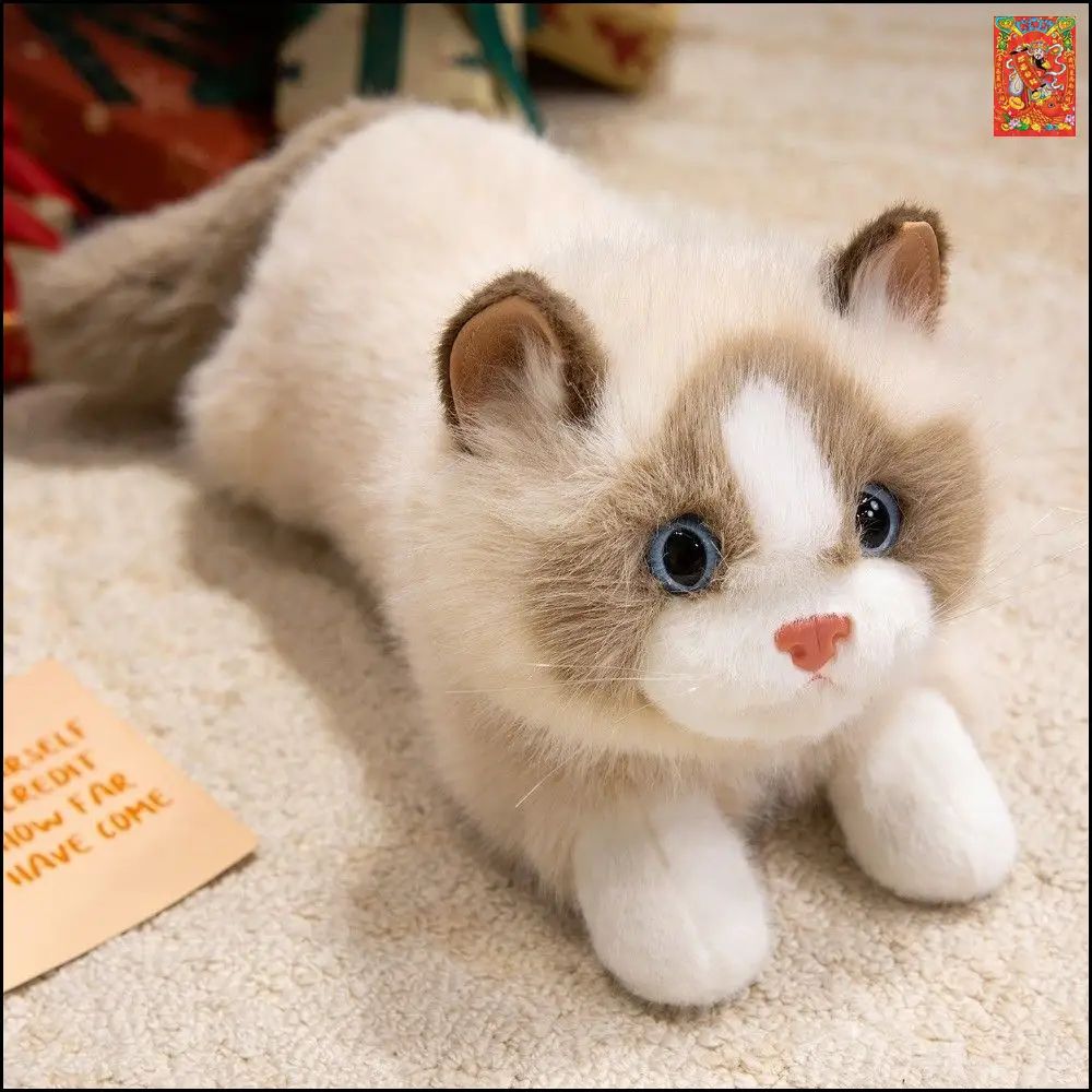 Модель имитирующего котенка HADA66G22-NEW/3SSXJ, мягкая игрушка в виде животного, коричневый цвет, размер 27 см