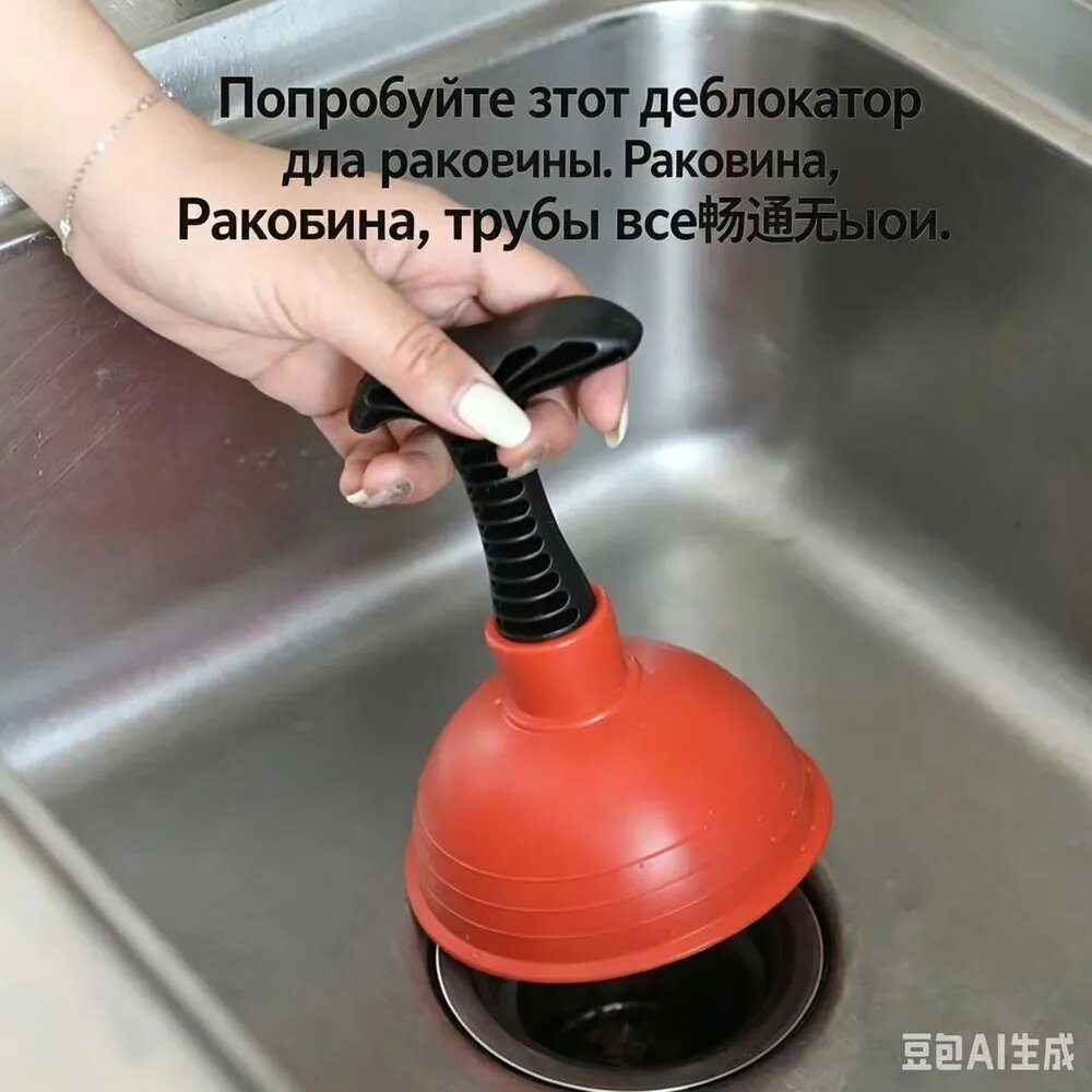 Вантуз вакуумный с пластиковой ручкой для кухонной мойки