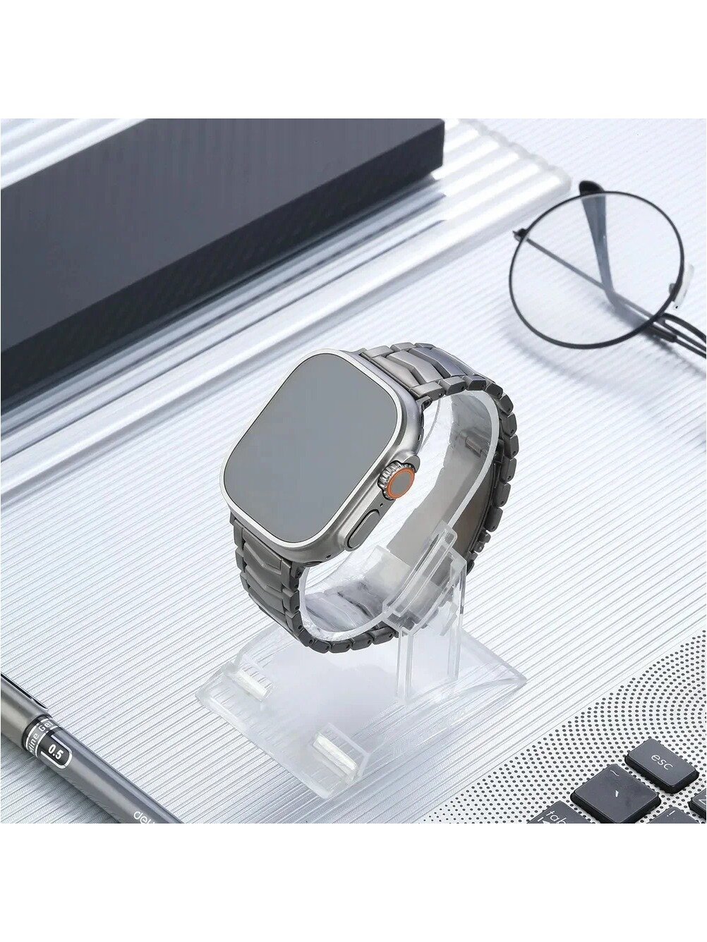 Титановый ремешок V-образный браслет для Apple watch Ultra 2 SE 40 49MM, для iwatch series 9 8 7 6 41 45MM