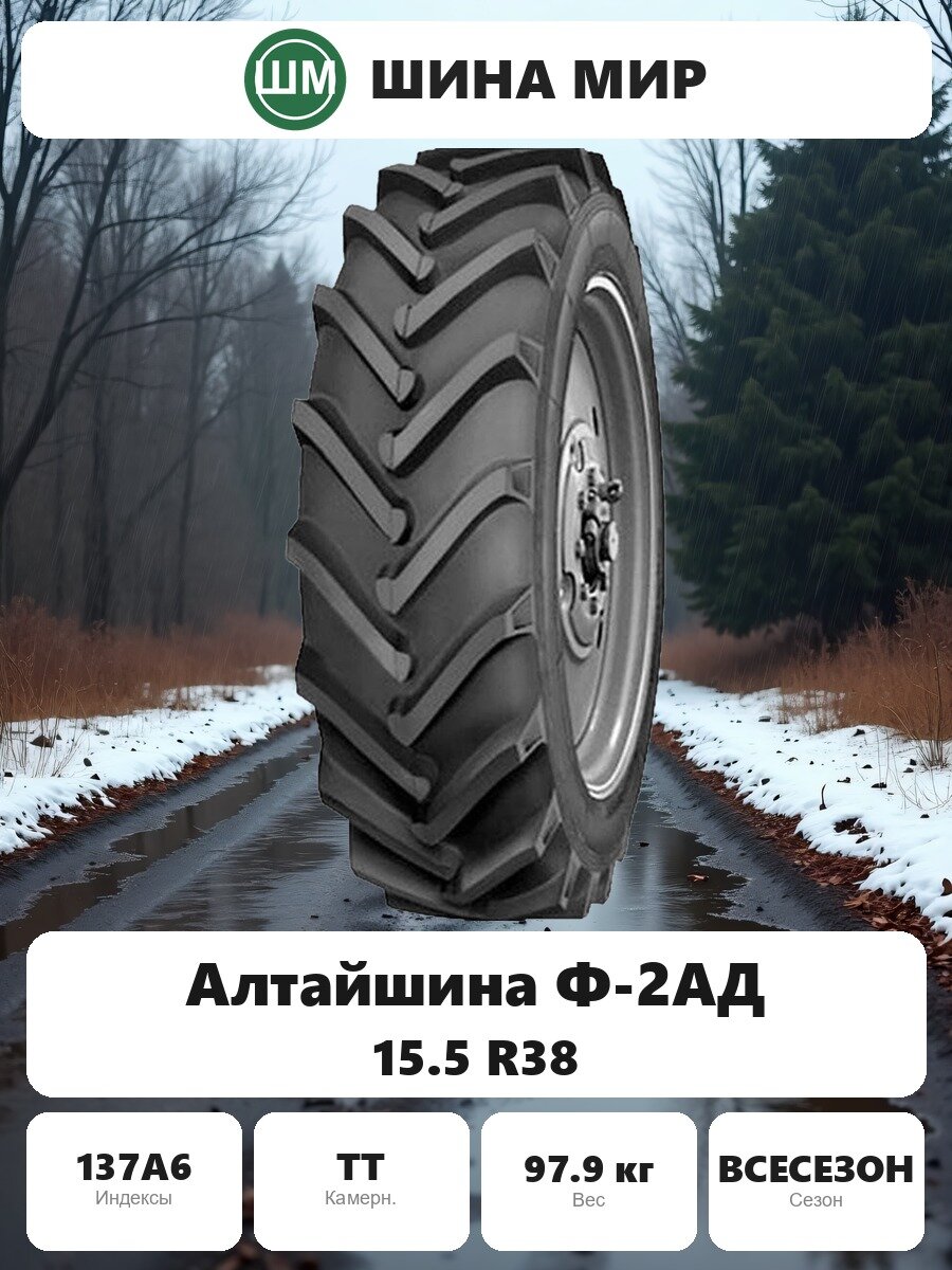 Шина для спецтехники Алтайшина Ф-2АД 15.50/0.00R38.00 137A6 Всесезонная Нешипованная