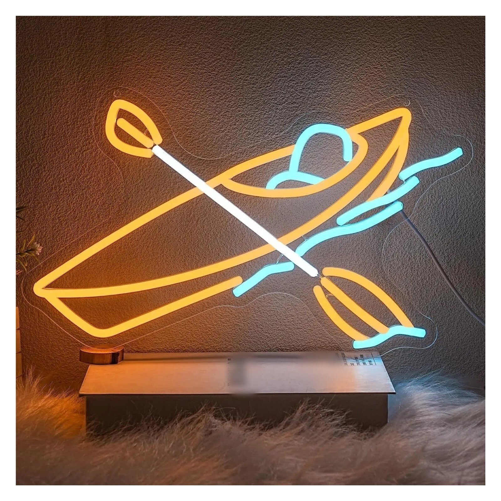 Светодиодная Неоновая Вывеска Canoe Paddle Wave 41x25cm