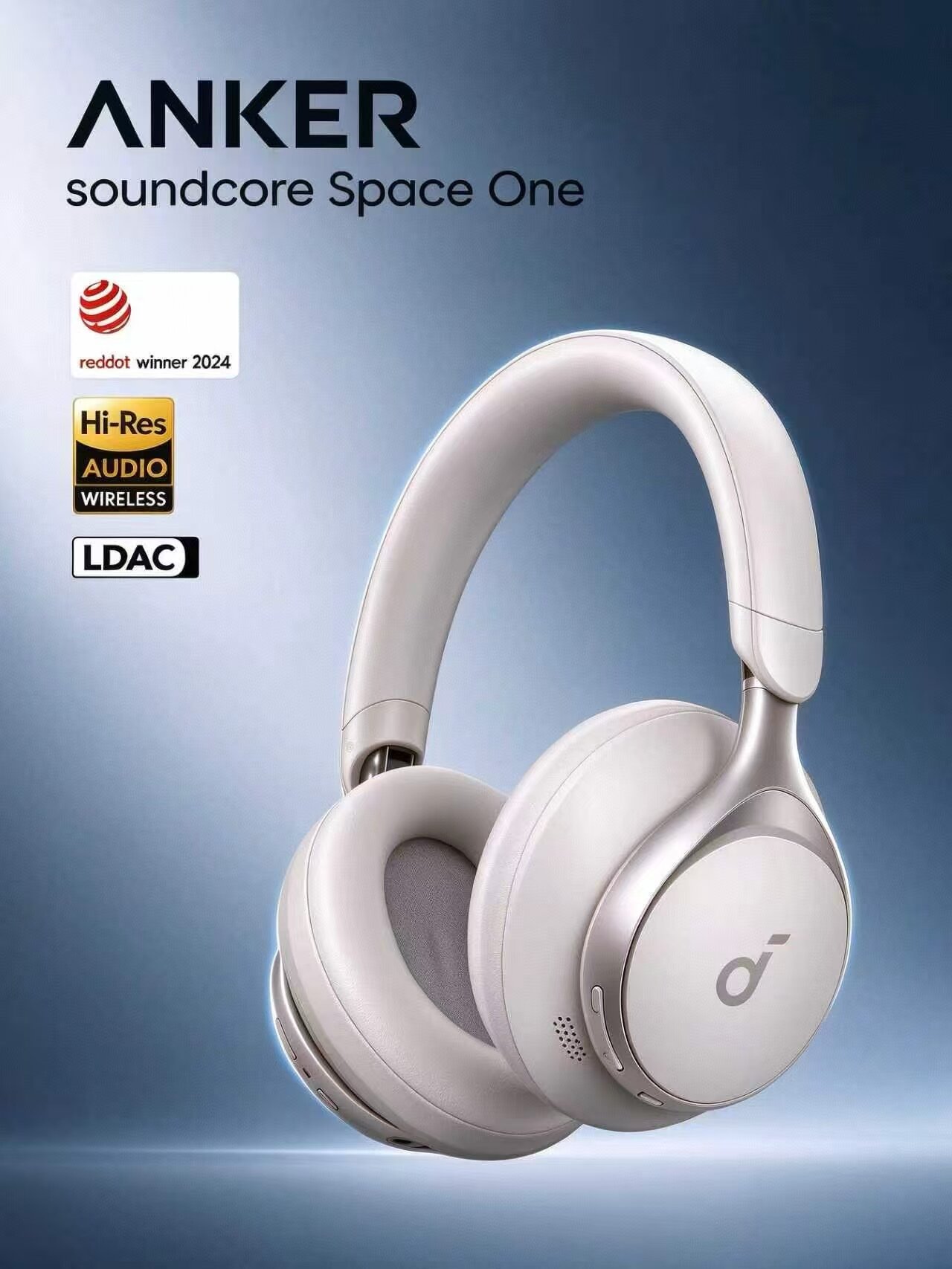 Anker Soundcore Беспроводные наушники Space One с микрофоном, Bluetooth, USB Type-C