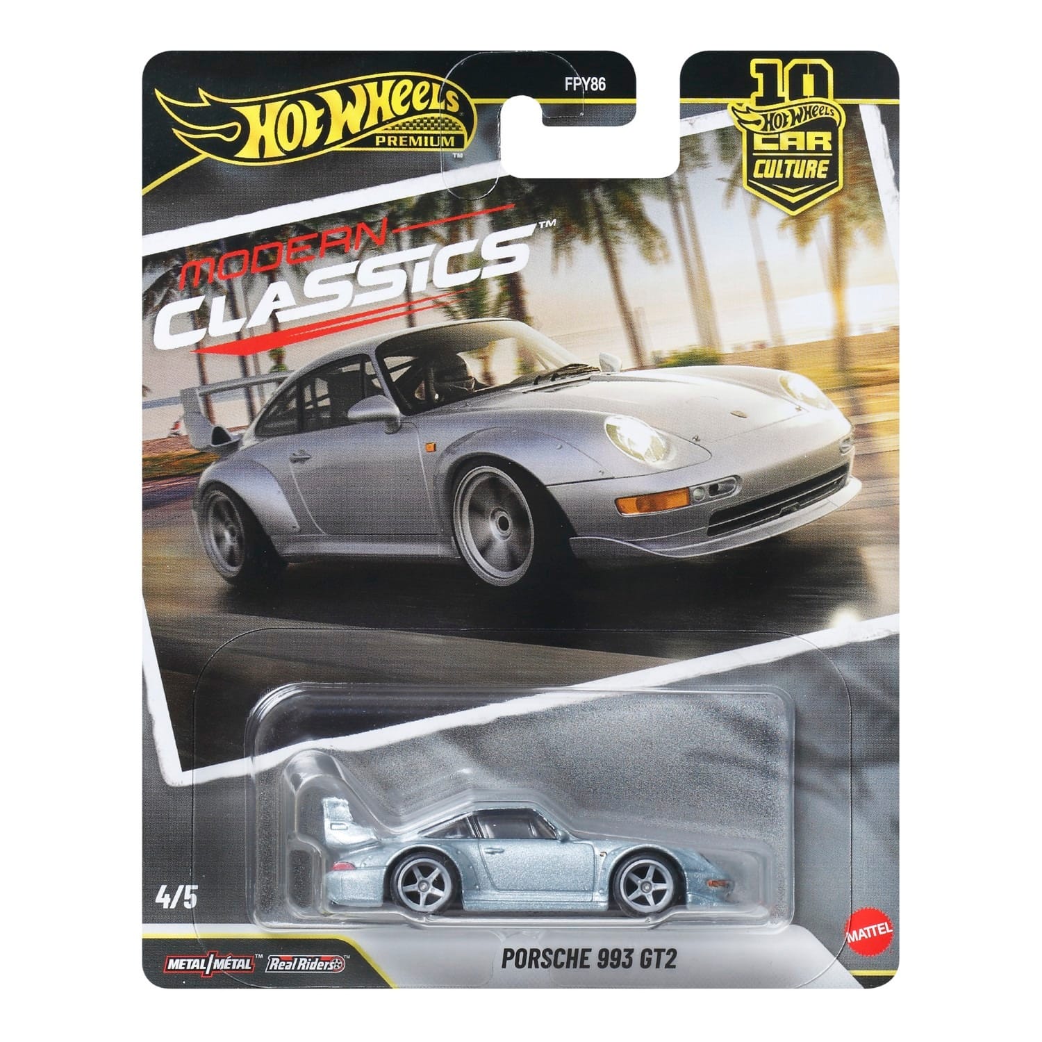 Игрушечная машинка Hot Wheels культовые авто Porsche 993 GT2 JKf16, масштаб 1:64