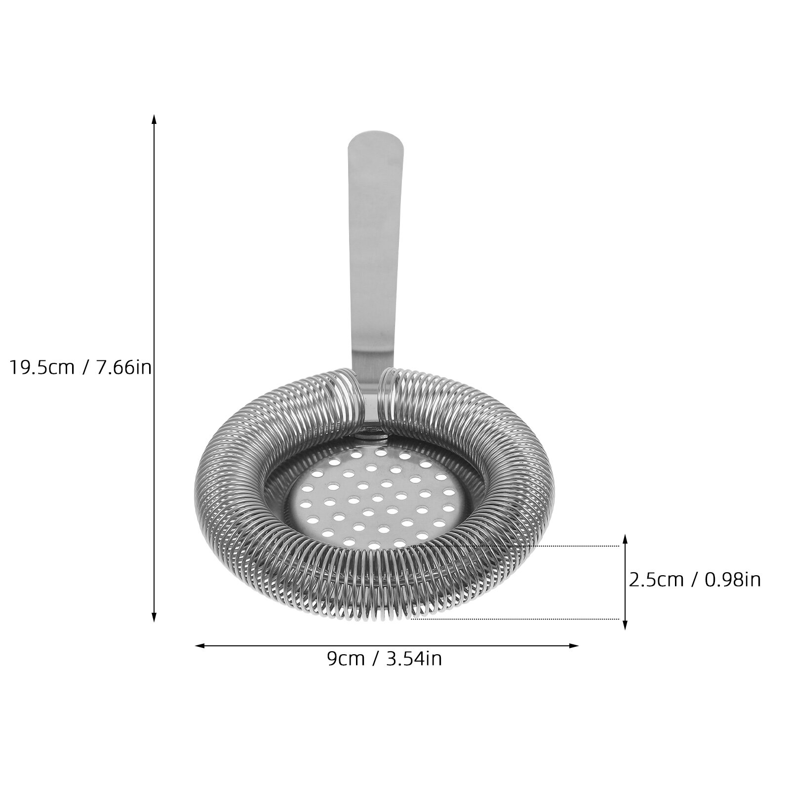 Коктейльное Сито Из Нержавеющей Стали Прочный Дизайн 19.50X9.00X2.50Cm