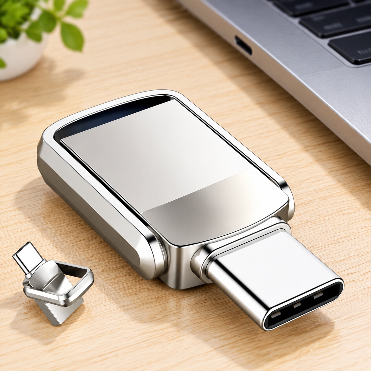 USB-накопитель Type-C 2ТБ, OTG (Цвет товара: серебристый)