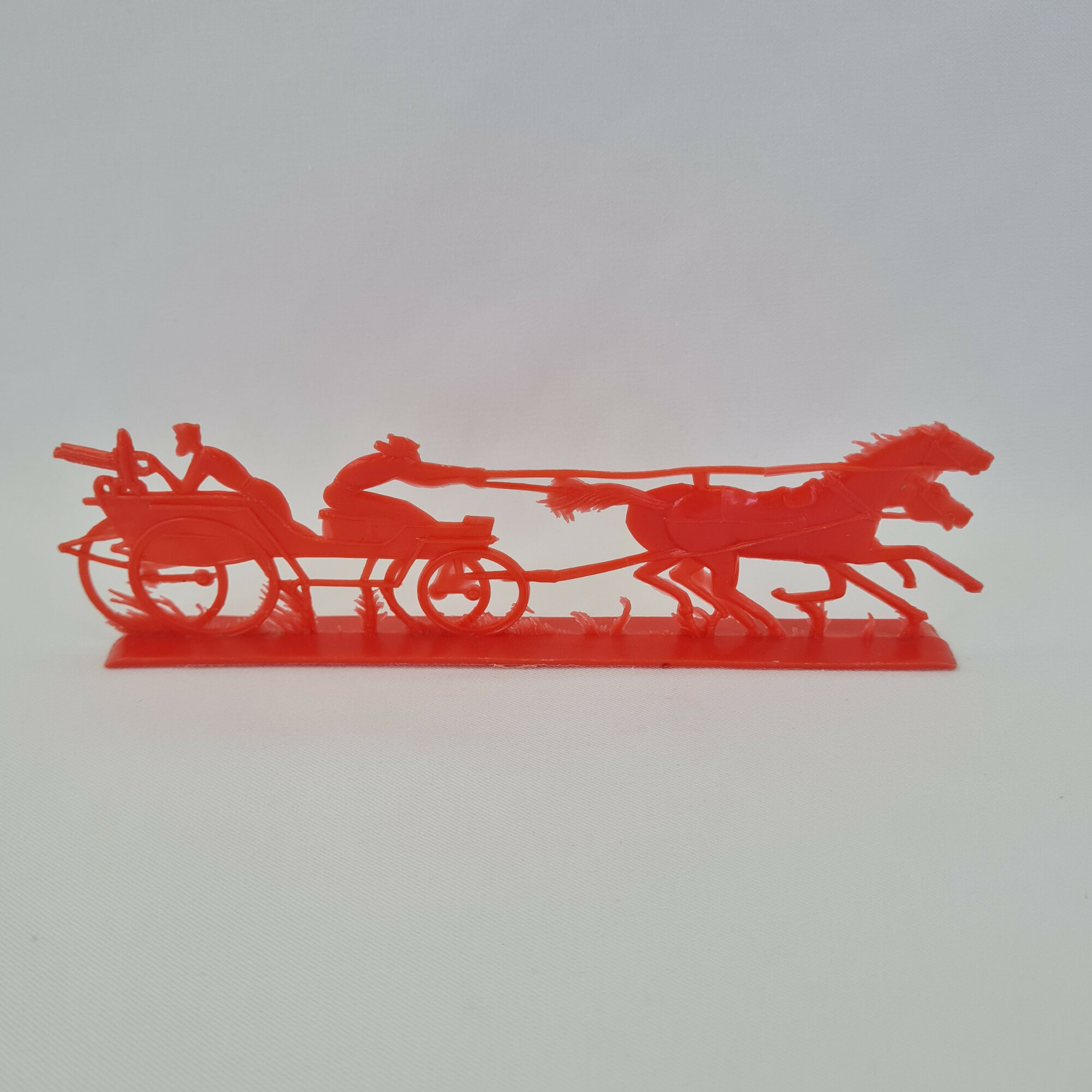 Игрушка повозка с лошадьми, винтаж СССР. Запряжённые лошади и возница на подставке