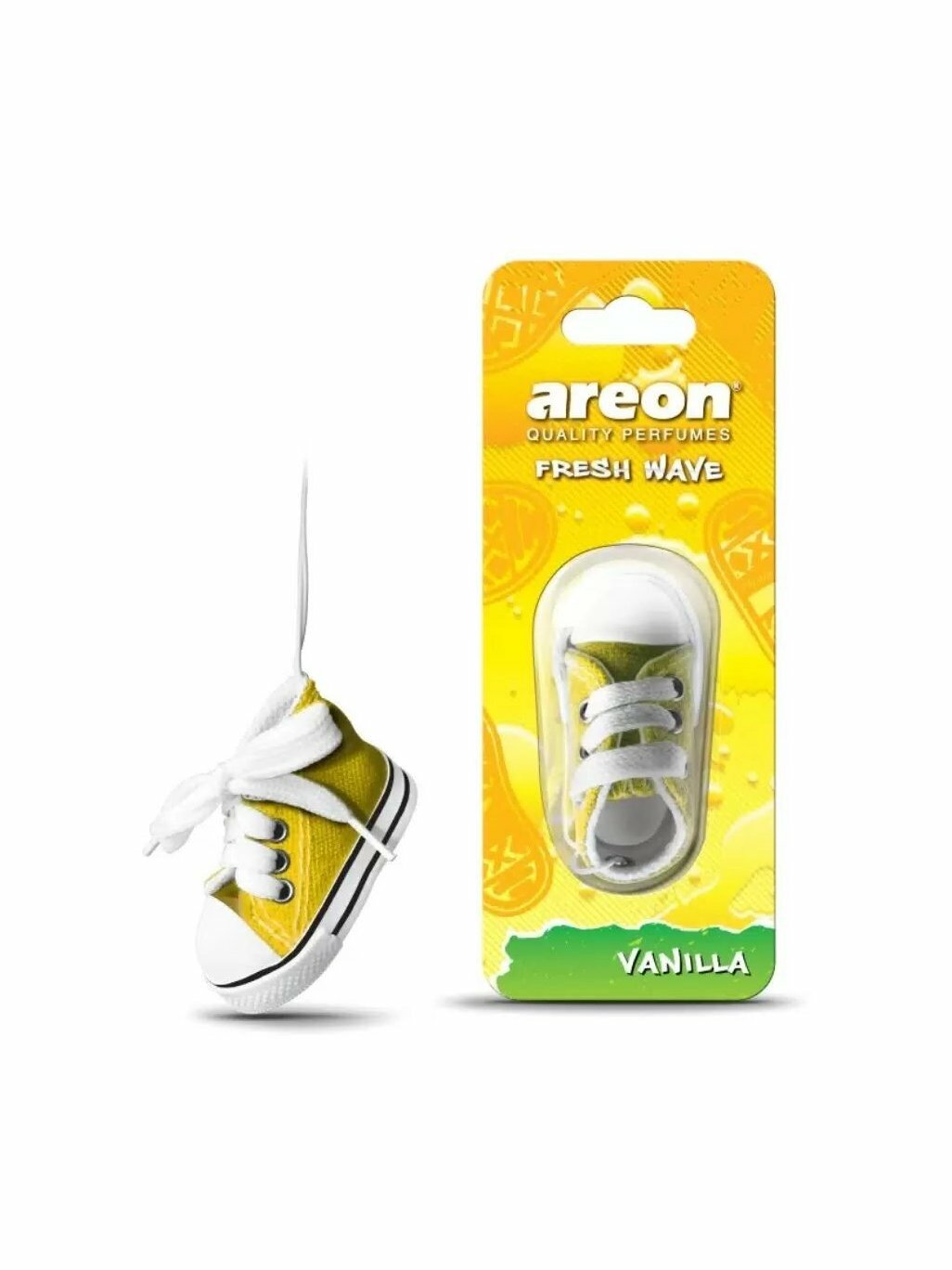 Подвесной ароматизатор в машину Areon Fresh Wave Ваниль, бочонок, желтый, 704-KED-903