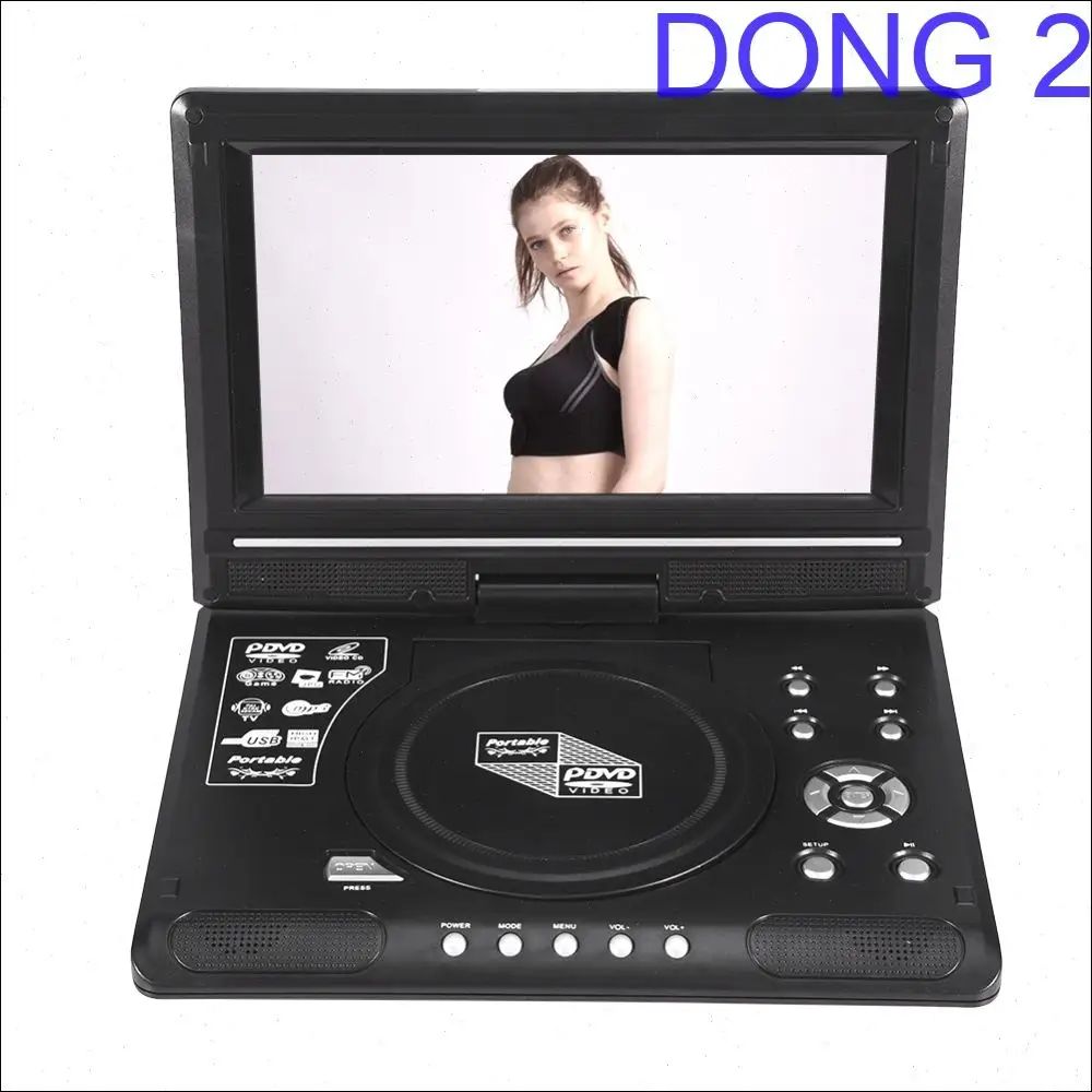 9,8-дюймовый портативный мобильный DVD с мини-телевизором, HD-плеером, встроенной аккумуляторной батареей, поддержкой SD-карты/USB-порта/DVD