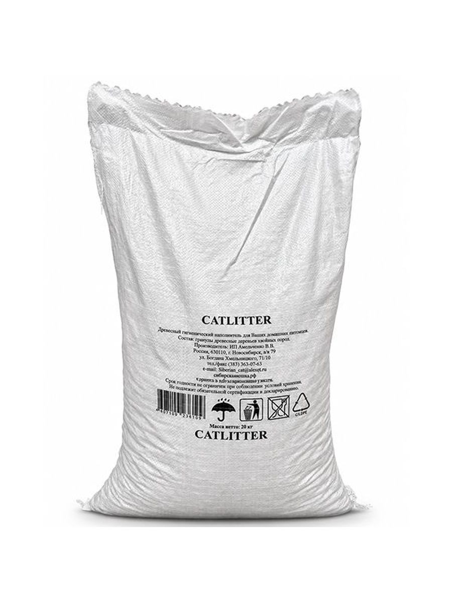 Catlitter Наполнитель для кошачьего туалета 20л древесные гранулы 8 мм