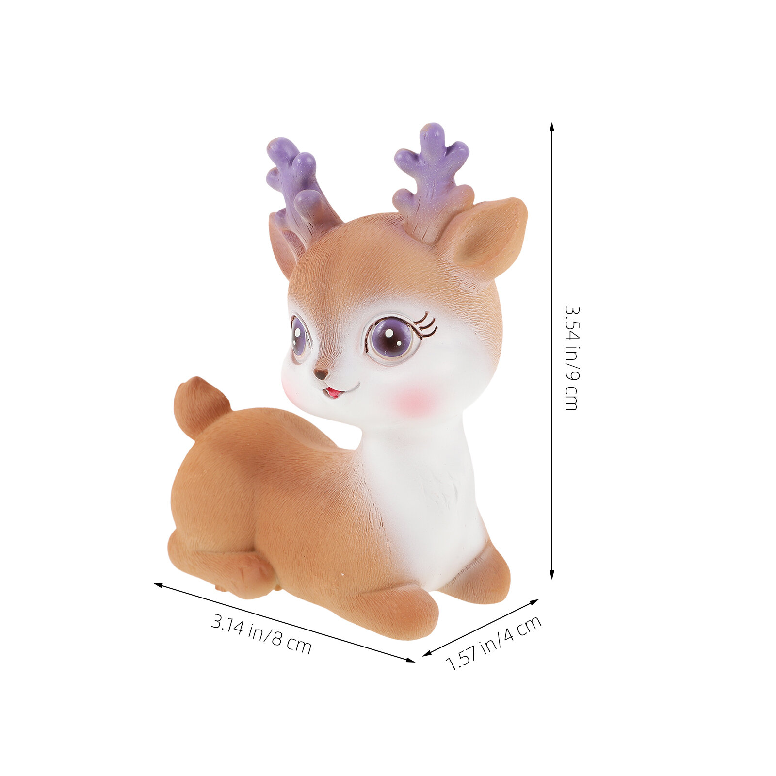 Cute Cartoon Deer Resin Ornament For Car Dashboard Decoration 9.00X8.00X4.00Cm